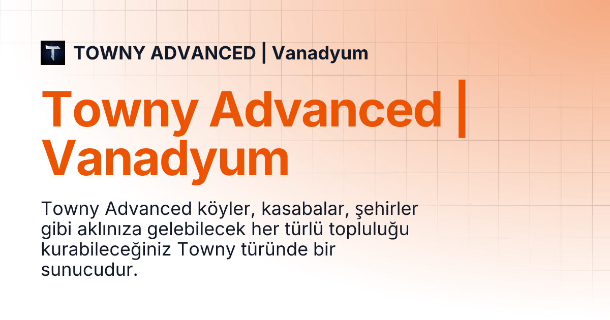 Towny Advanced | Vanadyum | TOWNY ADVANCED | Vanadyum